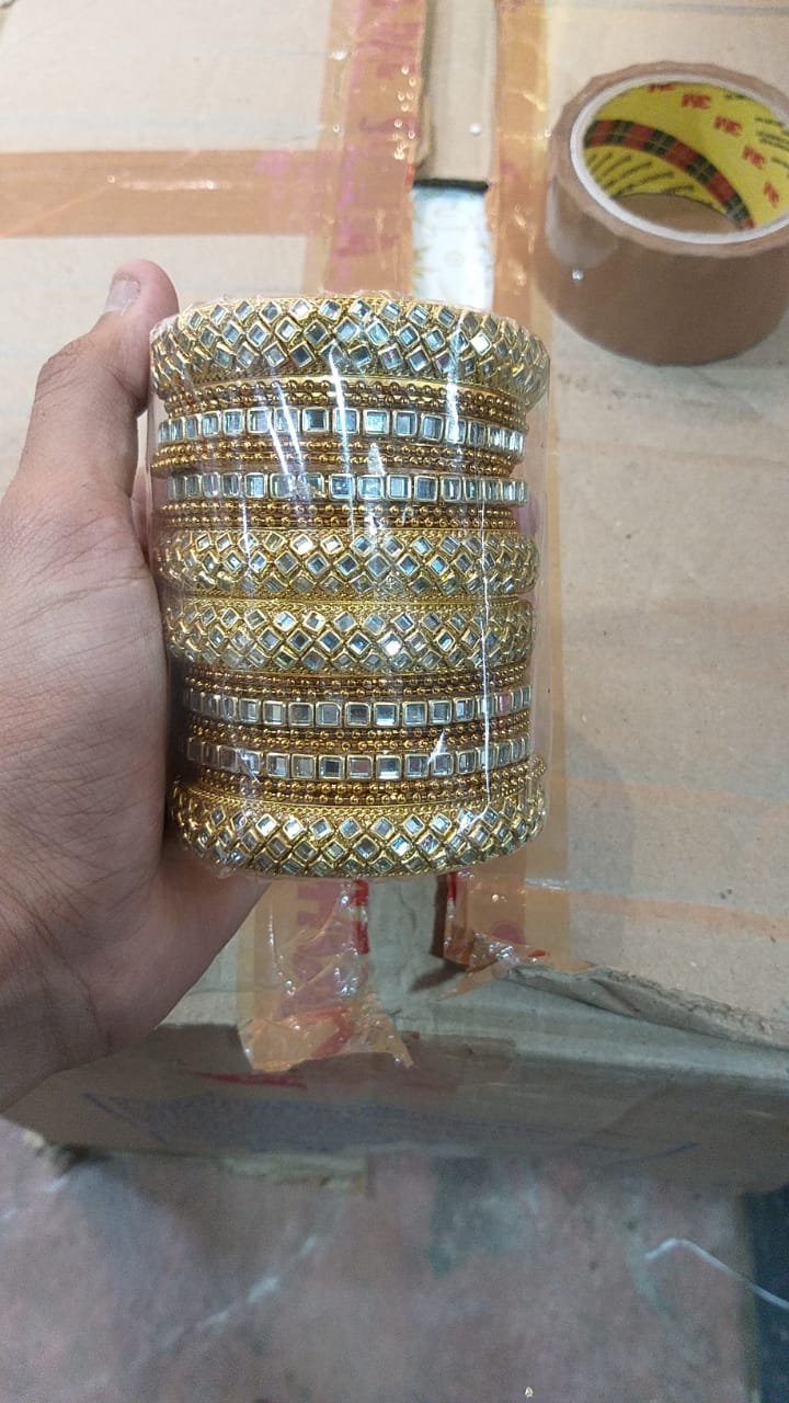 COPPER KUNDAN BANGLES SET - Bangles King