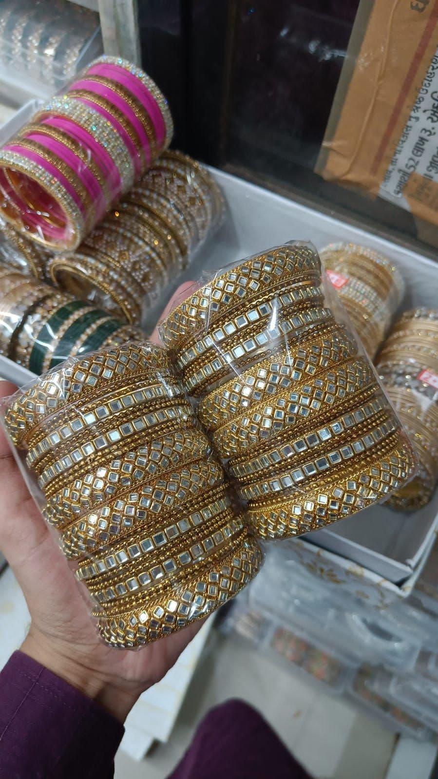 COPPER KUNDAN BANGLES SET - Bangles King