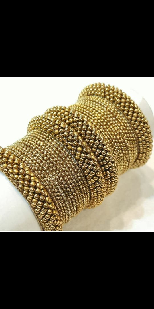 COPPER MOTI BANGLES SET - Bangles King