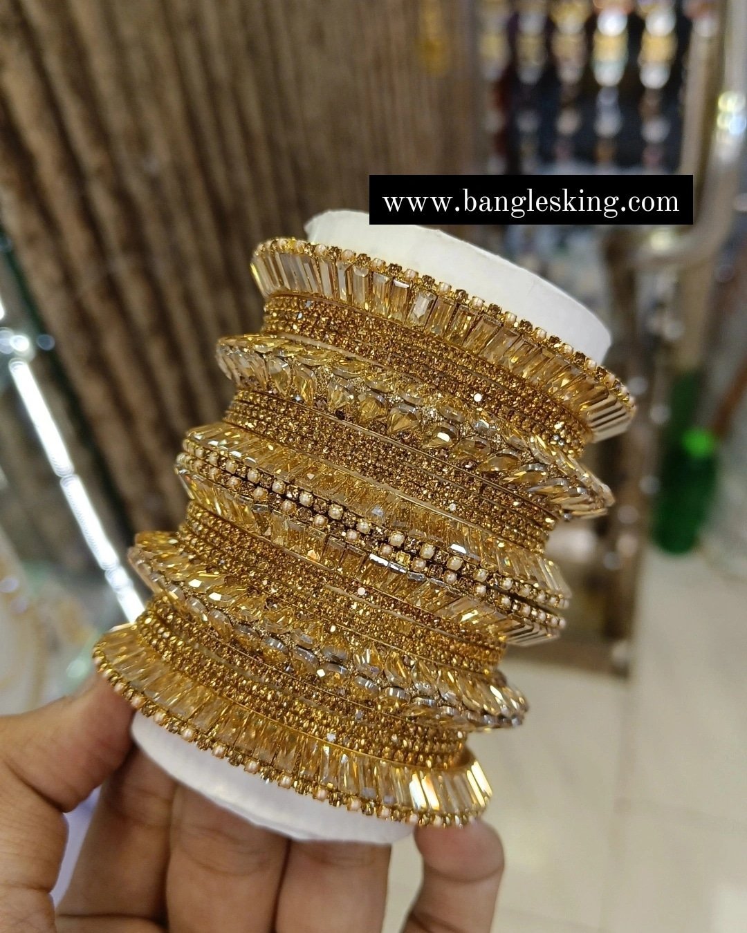 GOLD STONE SET - Bangles King