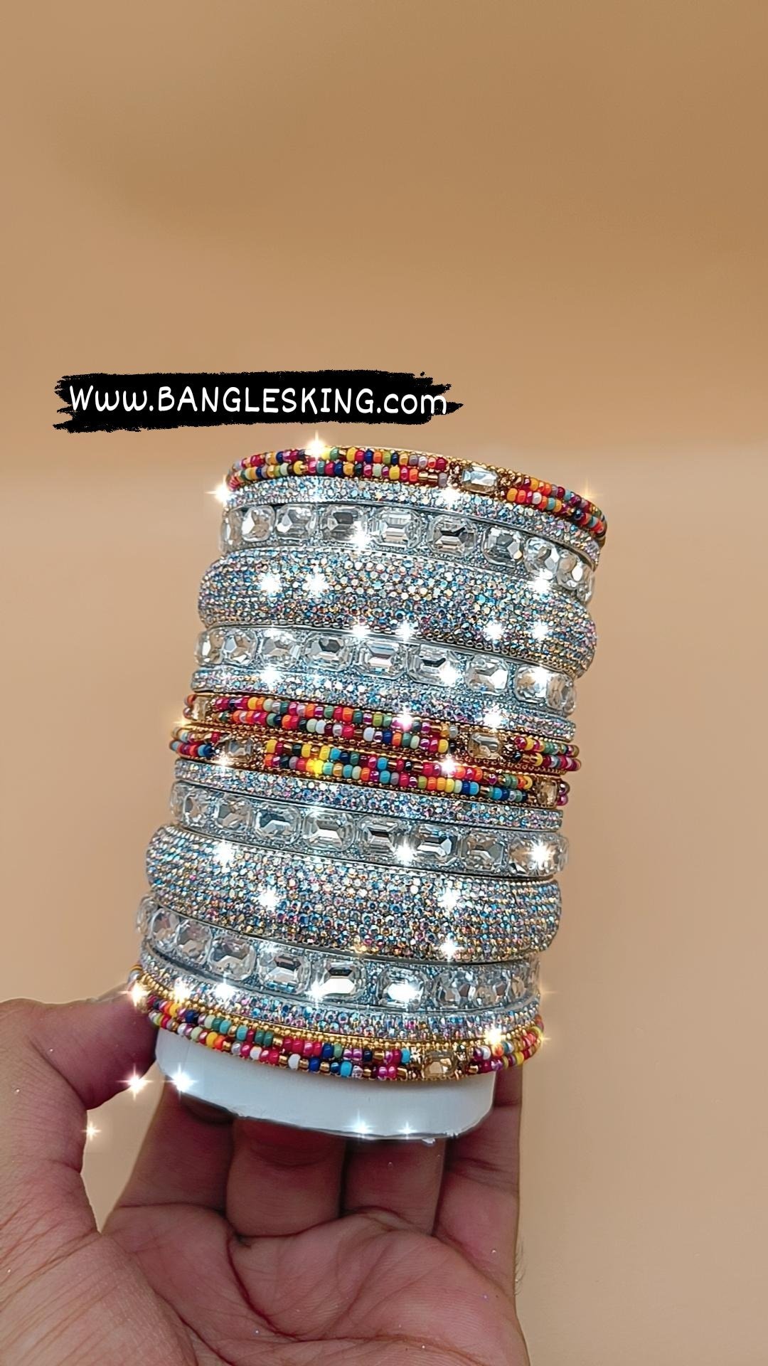 RAINBOW SILVER BANGLES SET - Bangles King