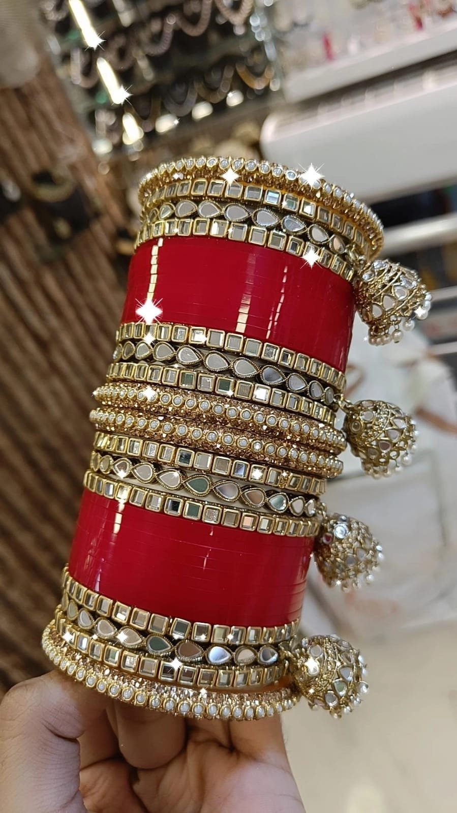 RED AND MEHROON BRIDAL SHORT CHOODA - Bangles King