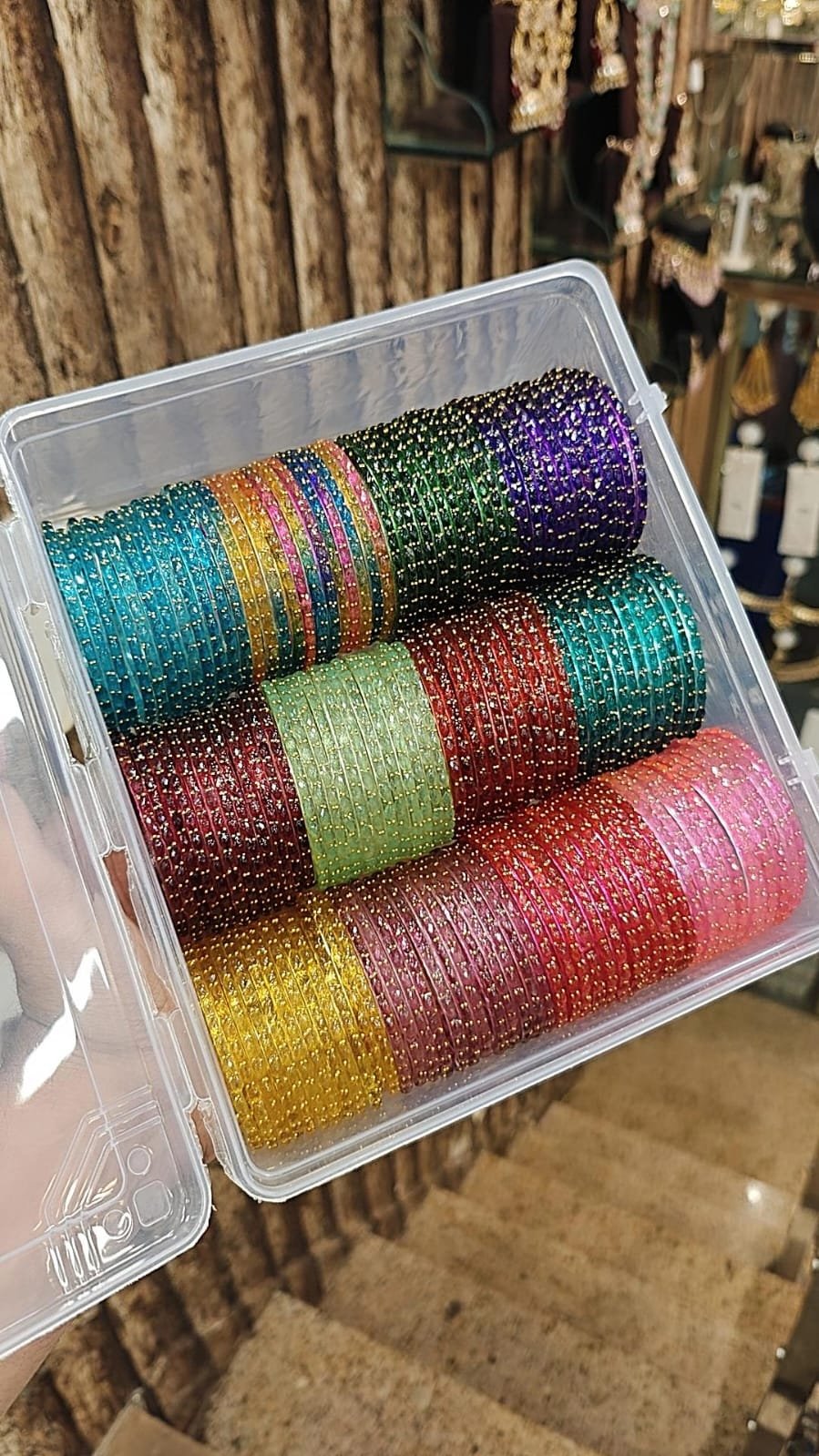 GOLD DROP GLASS BANGLES - Bangles King