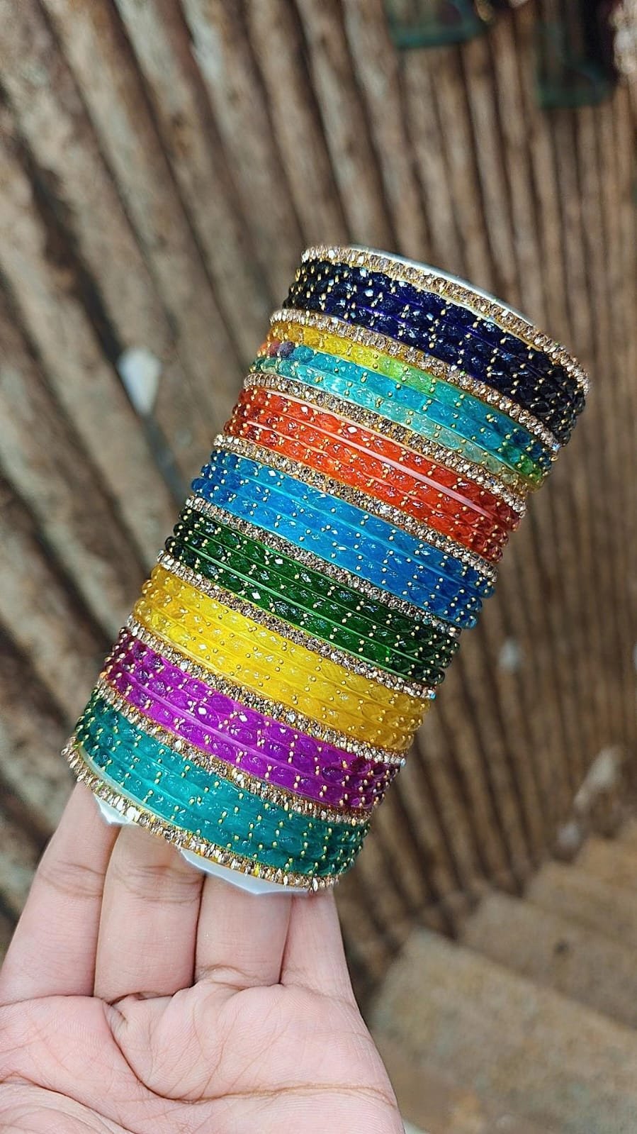 BANARASI GOLD DROP ONE HAND SET - Bangles King