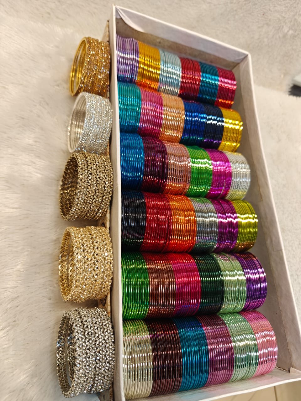 INSTA GLOSSY METAL BANGLES COMBO - Bangles King