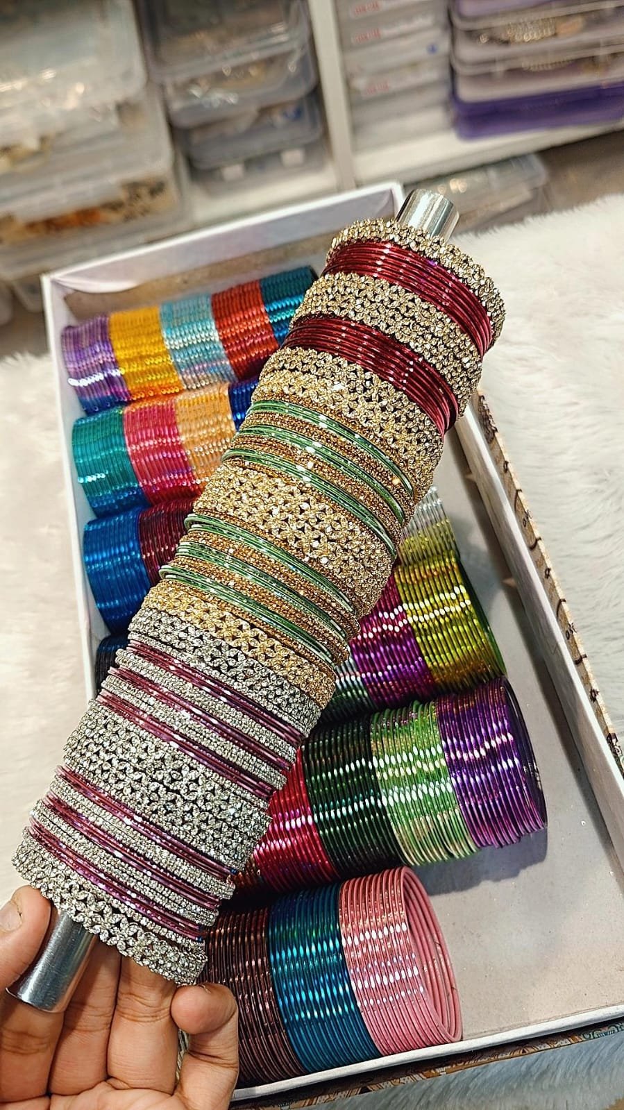 INSTA GLOSSY METAL BANGLES COMBO - Bangles King