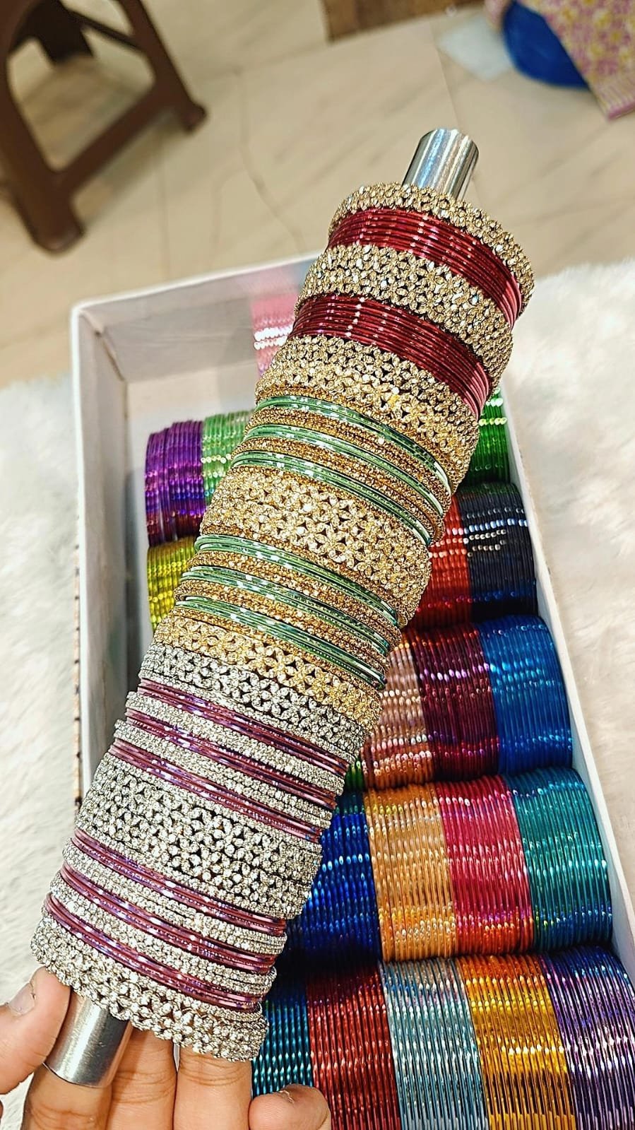 INSTA GLOSSY METAL BANGLES COMBO - Bangles King