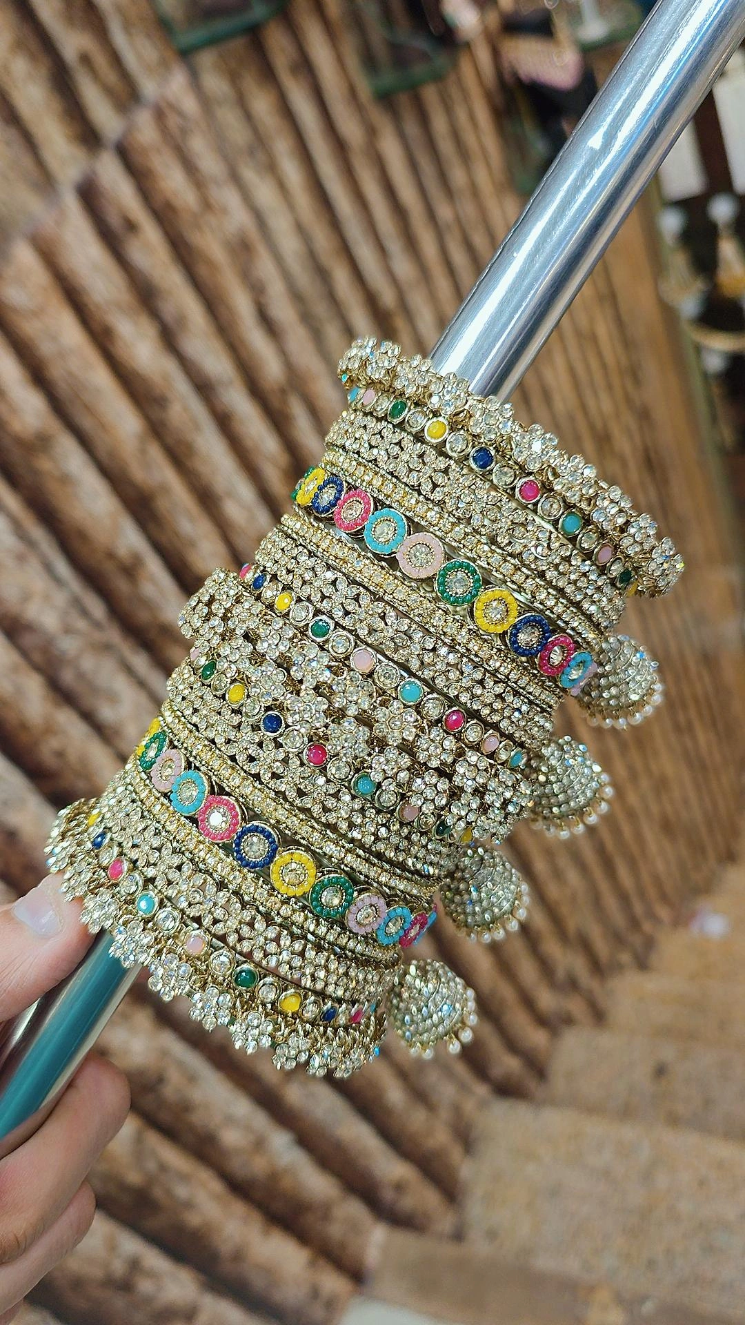 01 MULTI STONE COPPER SET - Bangles King